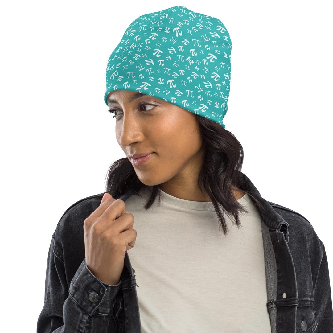 Teal Pi Symbols Math Equations Beanie Hat, Pi Lover Gift, Math Lover ...