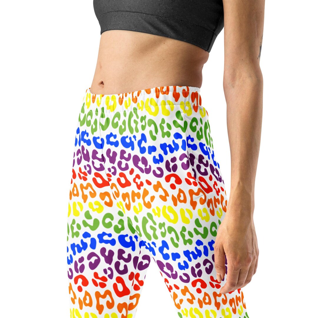 LGBTQ Rainbow Cheetah Slim Fit Women's Joggers Pants, Gay Pride ...