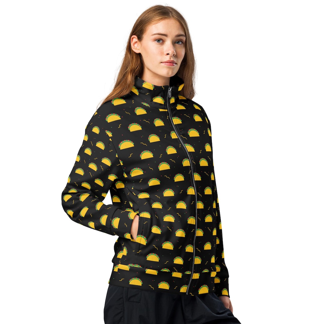 Tacos Food Printed Track Jacket, Zip-up Premium Streetwear Jacket ...
