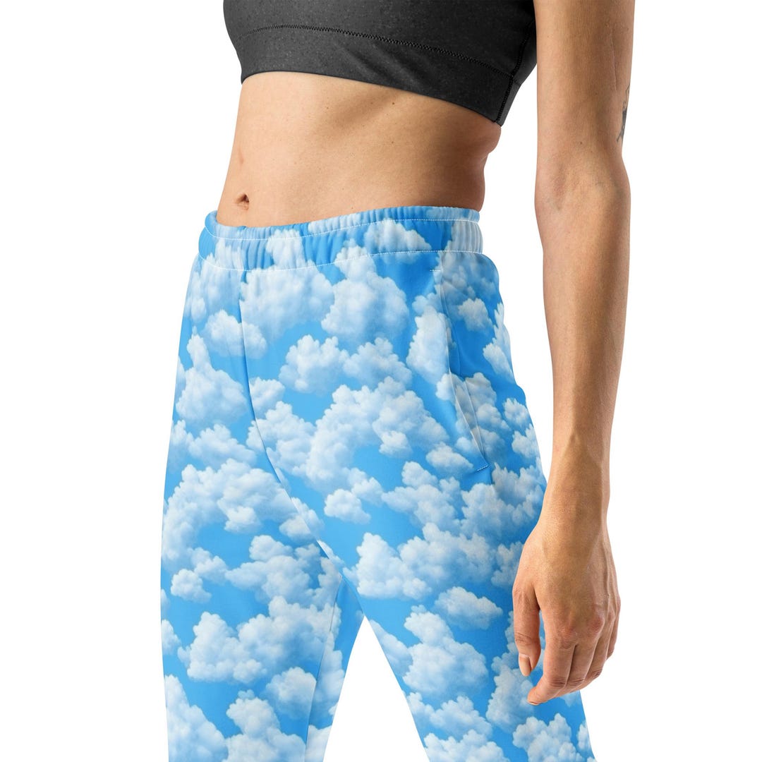 Clouds in a Blue Sky Printed Slim Fit Joggers Pants, Streetwear ...