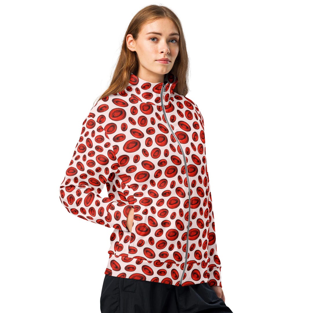 Red Blood Cells Printed Track Jacket, Lab Scientist Gift, Stylish ...
