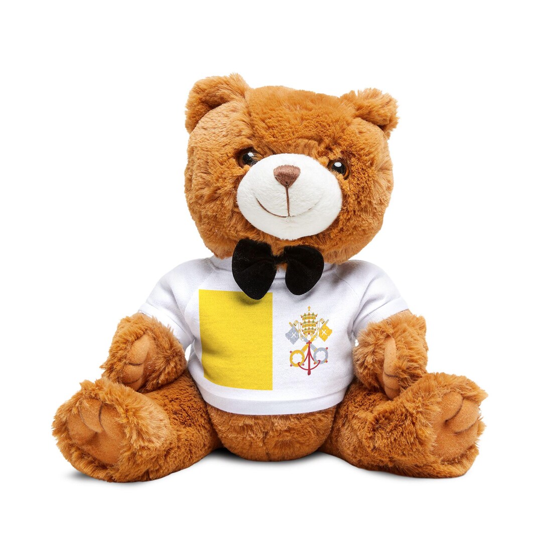 Vatican City Flag Teddy Bear With T Shirt Patriotic Plush Gift for Baby ...