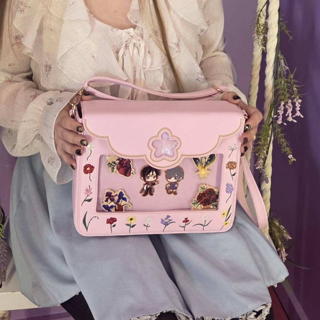 Garden Party Pink Ita Bag | Oshikatsu Pastel Flower Floral Handbag ...