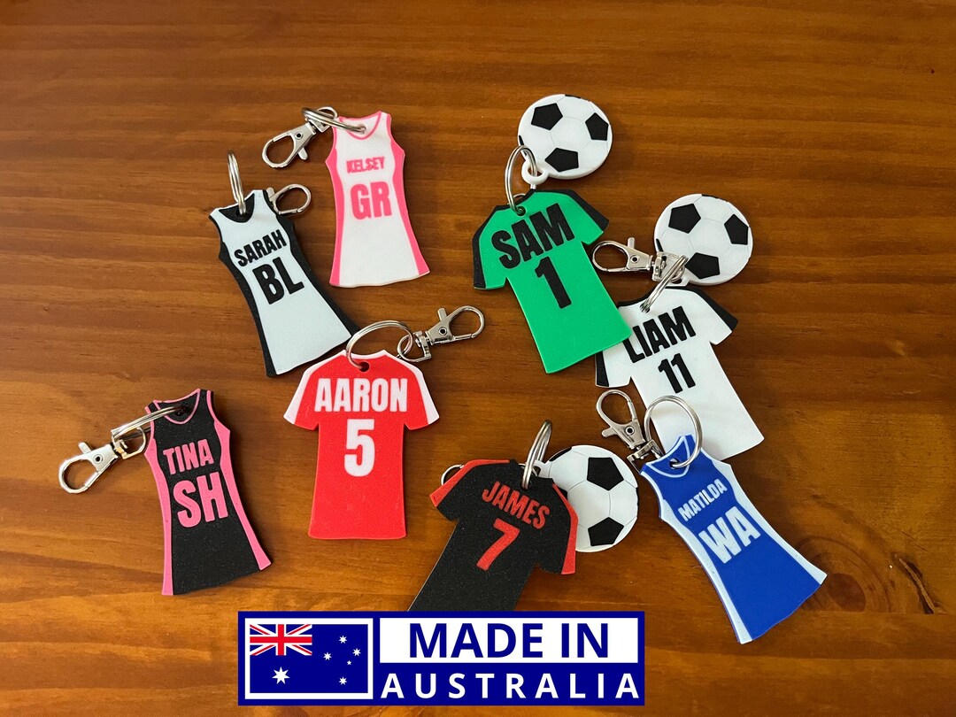 Personalized Netball Personalized Soccer Jersey Keychain Sports Gift ...