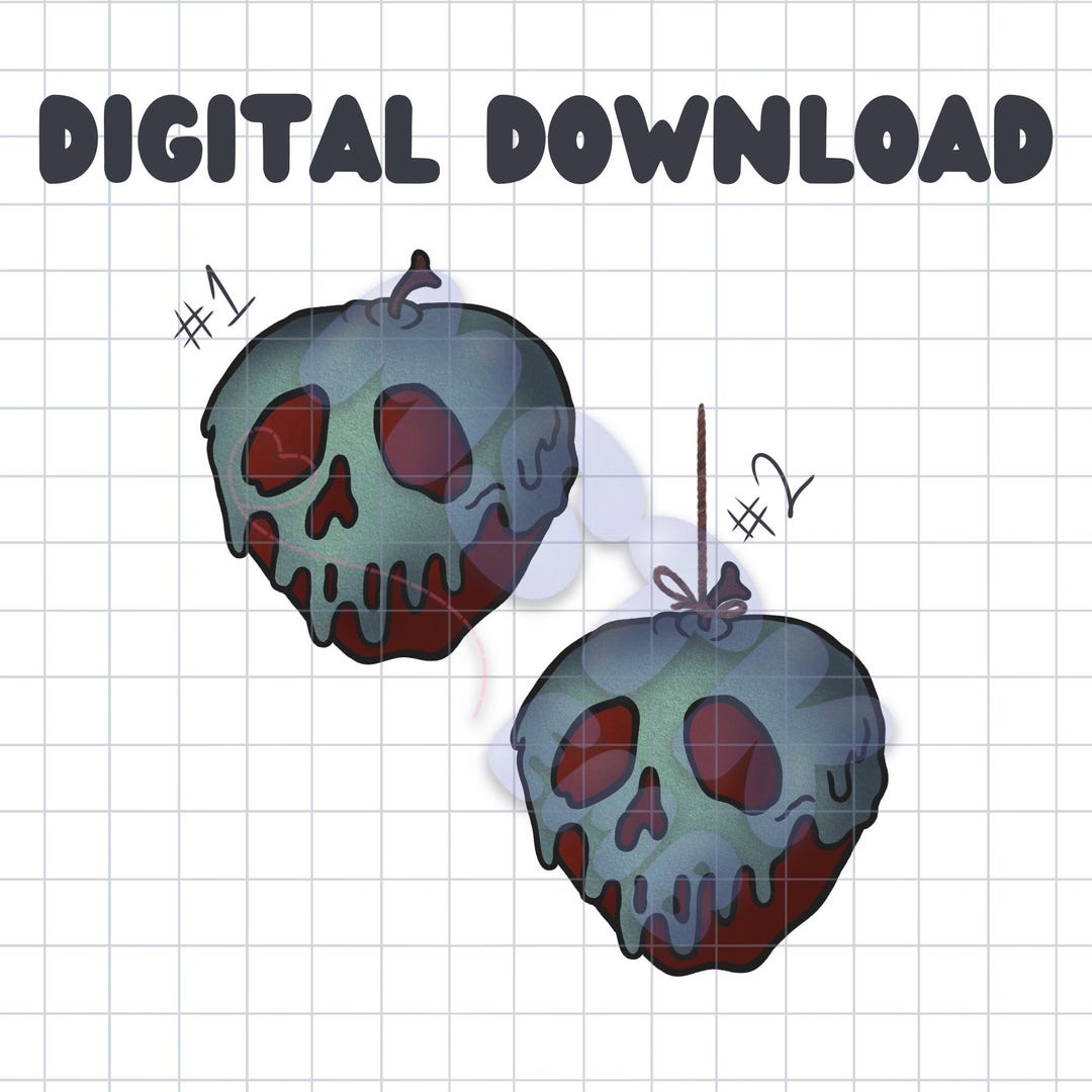 Poison Apple Clipart - 2 Variants - Etsy