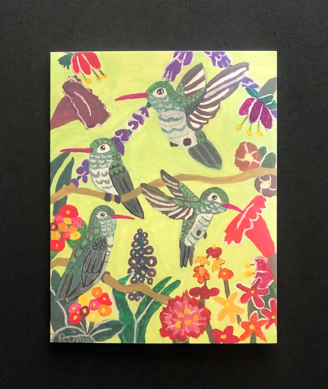 Hummingbird Note Card - Etsy
