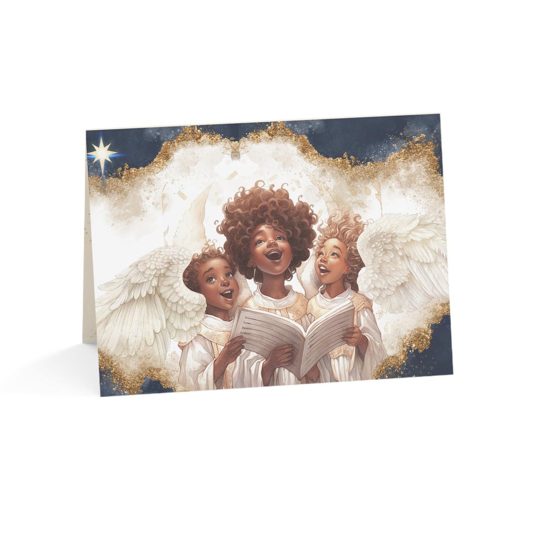 African American Angels Christian Designs Greetings Card, 1-50pcs - Etsy