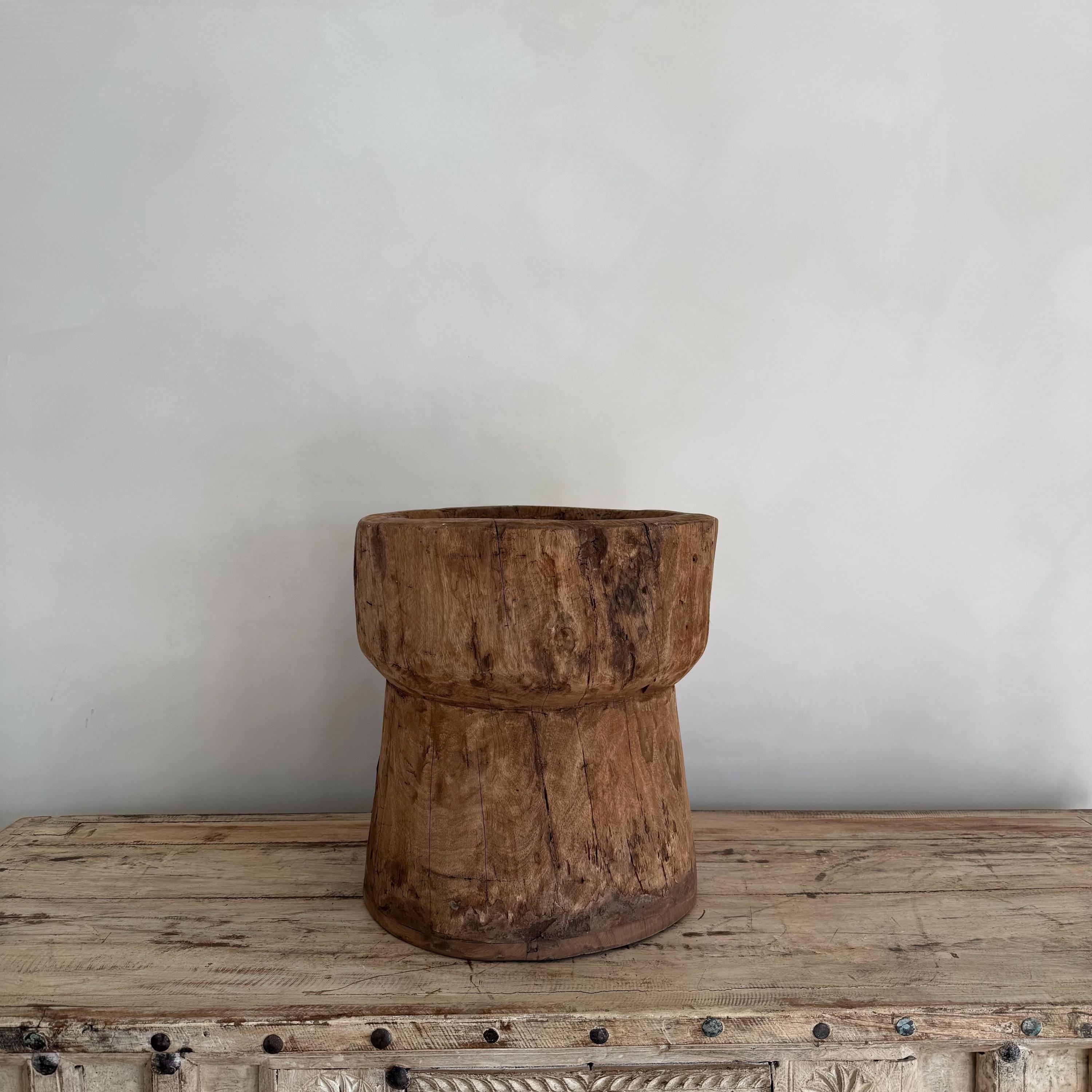 Antique Primitive Wooden Planter, Rustic Ukhali Side Table - Etsy