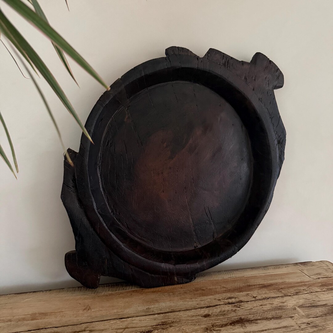 Vintage Teak Wood Dough Bowl | Rustic Parat Tray 21" - Etsy