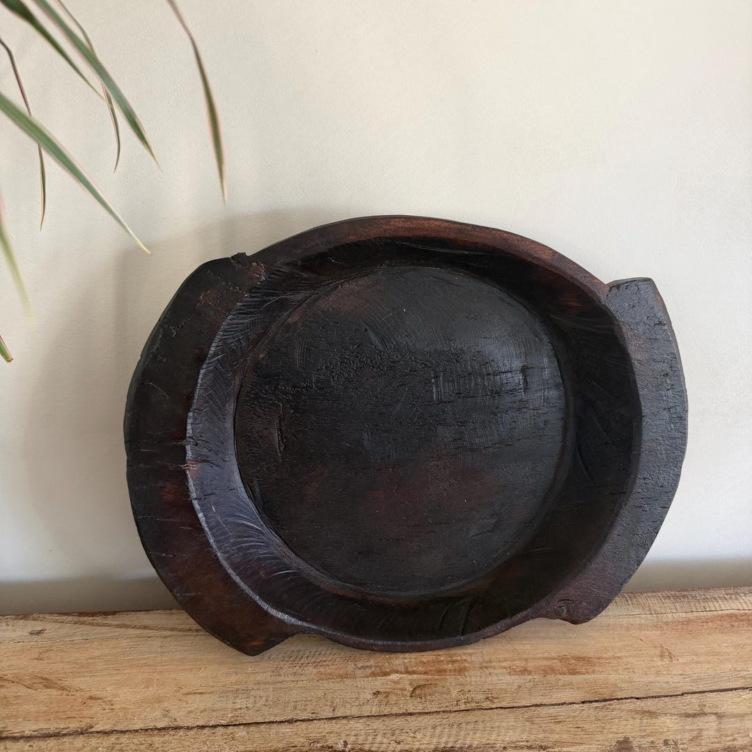 Vintage Teak Wood Dough Bowl | Rustic Parat Tray 15.7" - Etsy