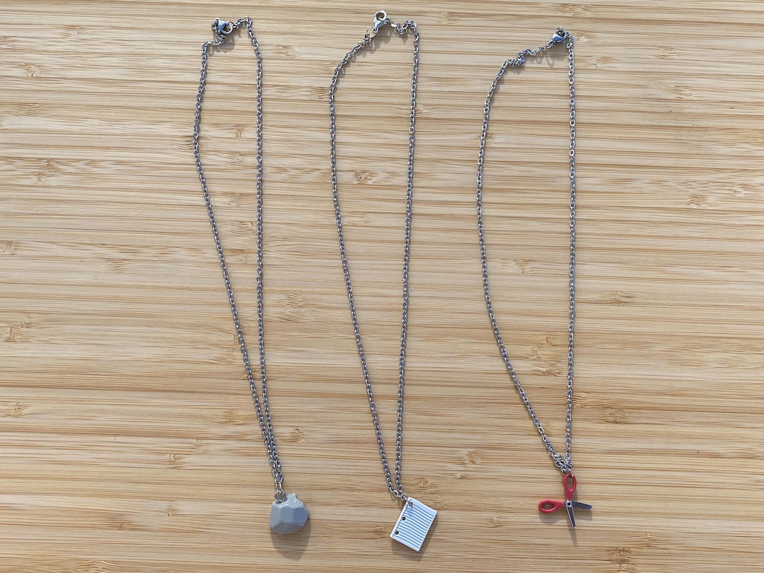 Rock Paper Scissors Friendship Necklaces - Best Friends Set of Three - Etsy