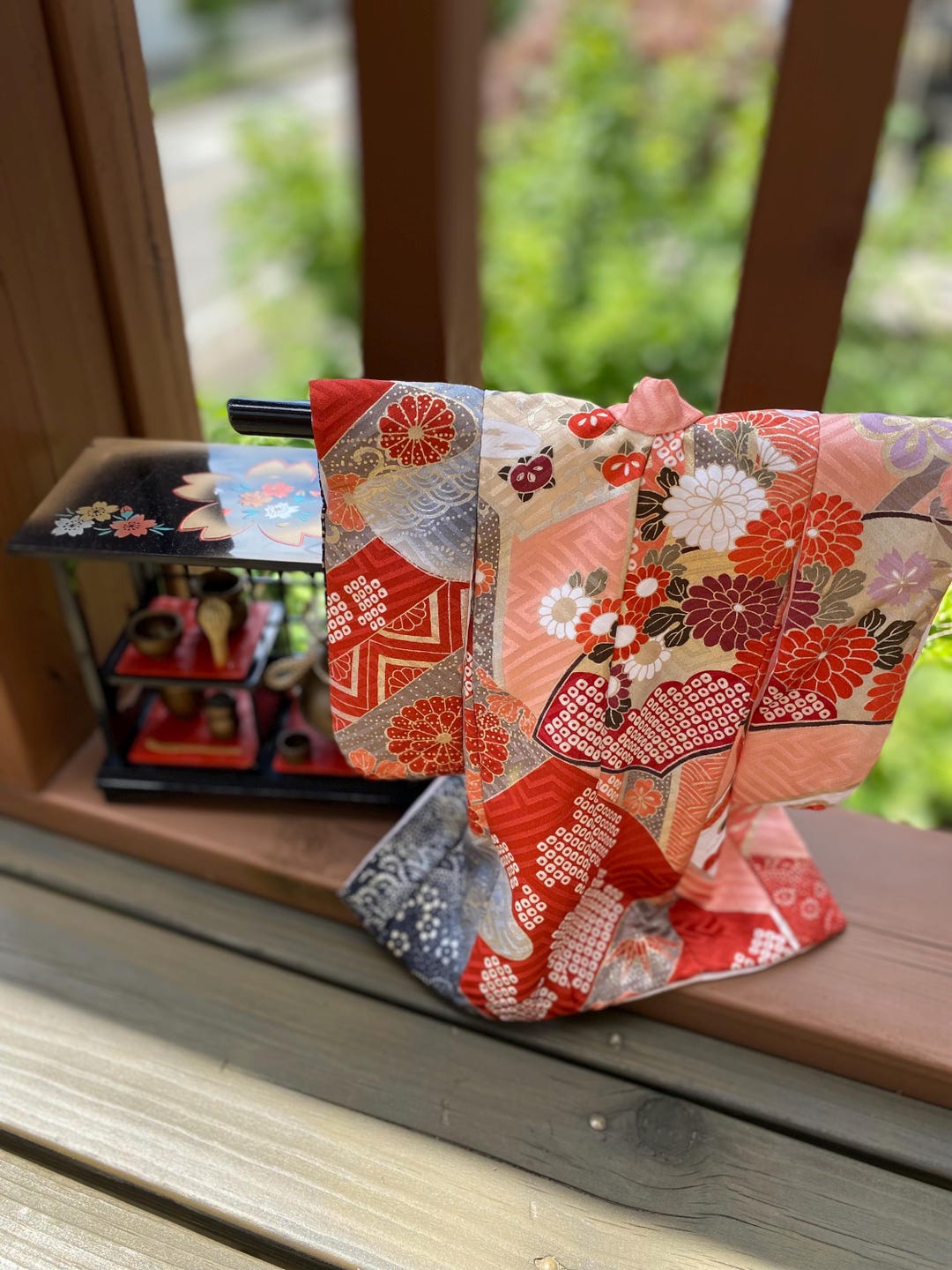 Miniature Kimono With Hanger, Pink Floral Fabric - Etsy