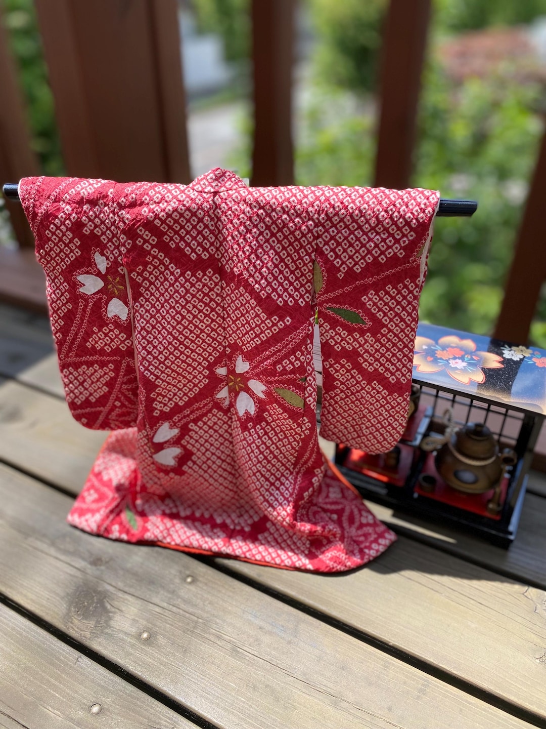 Miniature Kimono: Red Tie-dye Cherry Blossom With Hanger - Etsy