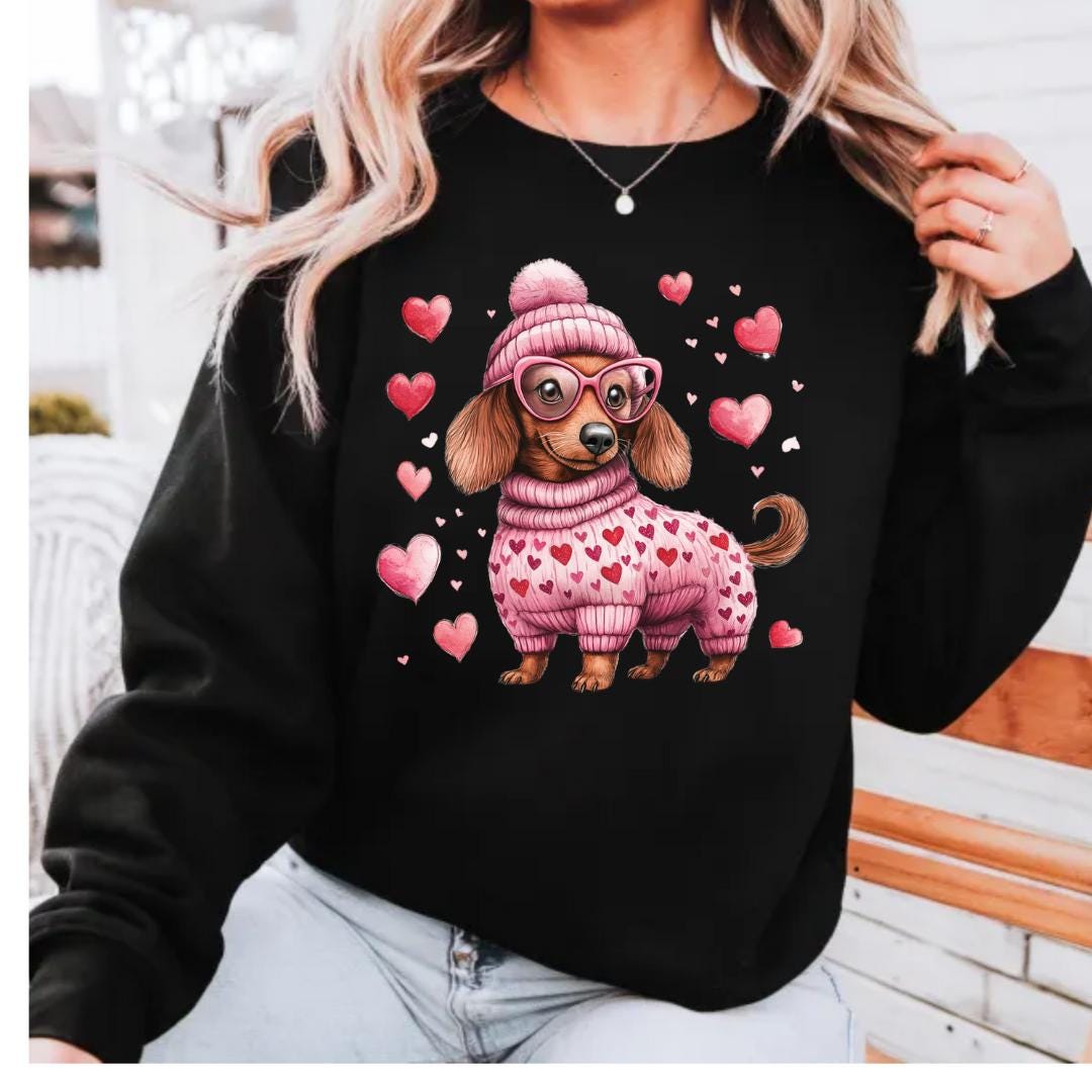 Valentine Dachshund Dog PNG, Sausage Dog Valentine Clipart, Cute Weiner ...