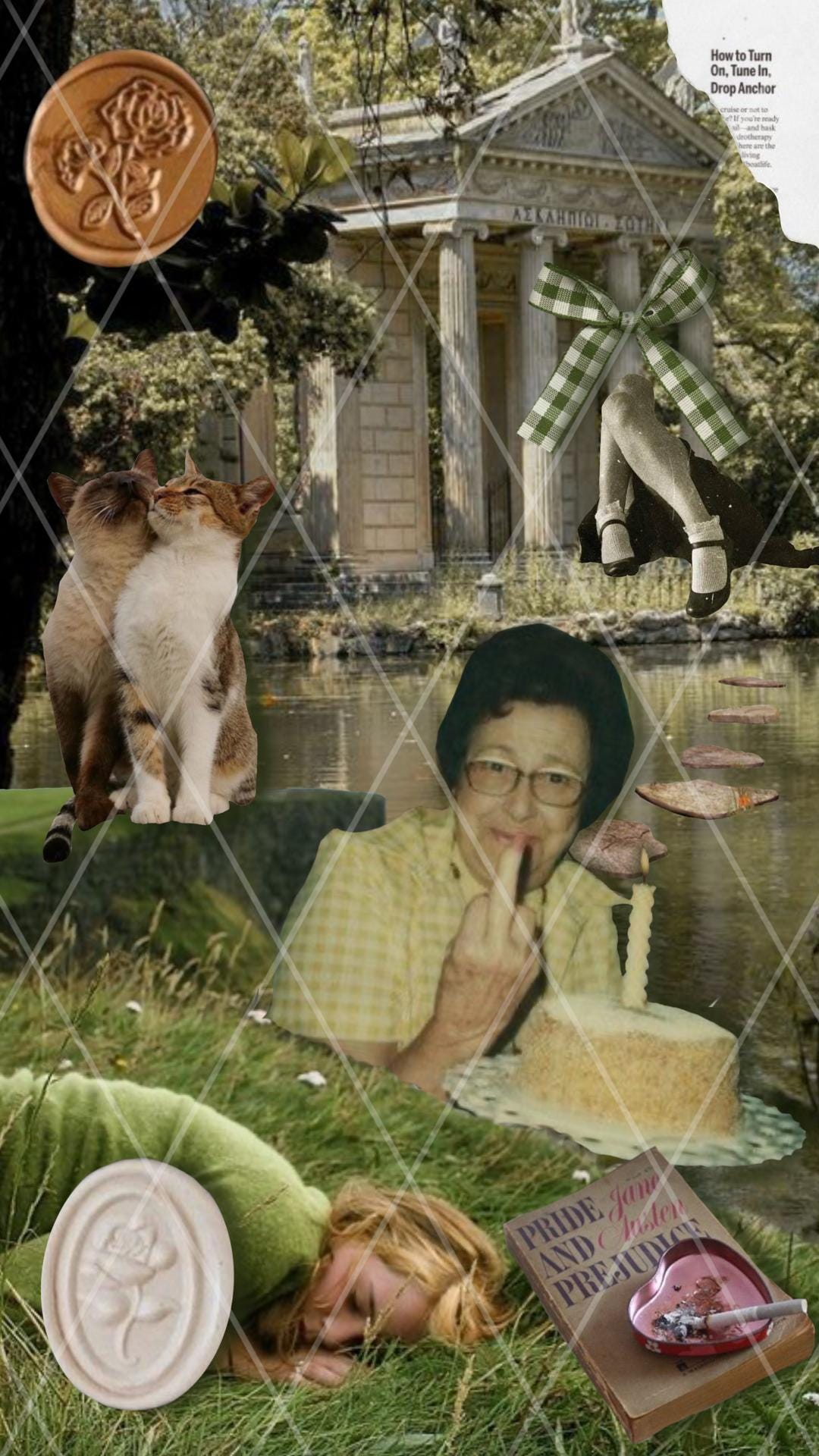 Retro Riverfront | Collage Phone Background - Etsy