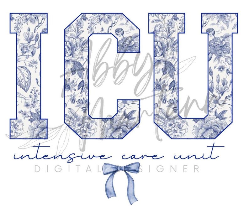 ICU Nurse PNG, Floral Design (digital Download) - Etsy