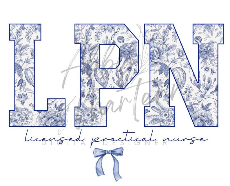 Floral LPN Nurse PNG Image (digital Download) - Etsy