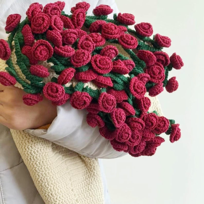 Instant Download Pdf,2-in-1 Crochet Rose Bouquet Blanket Pattern,easy ...