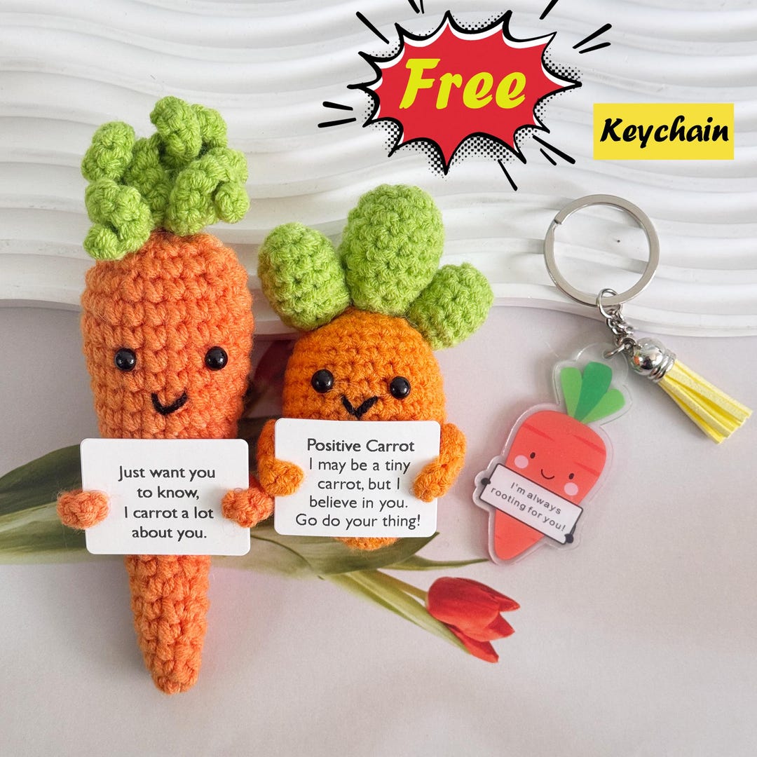 Adorable Handmade Crochet Carrot With Free Key Chain,amigurumi Carrot ...