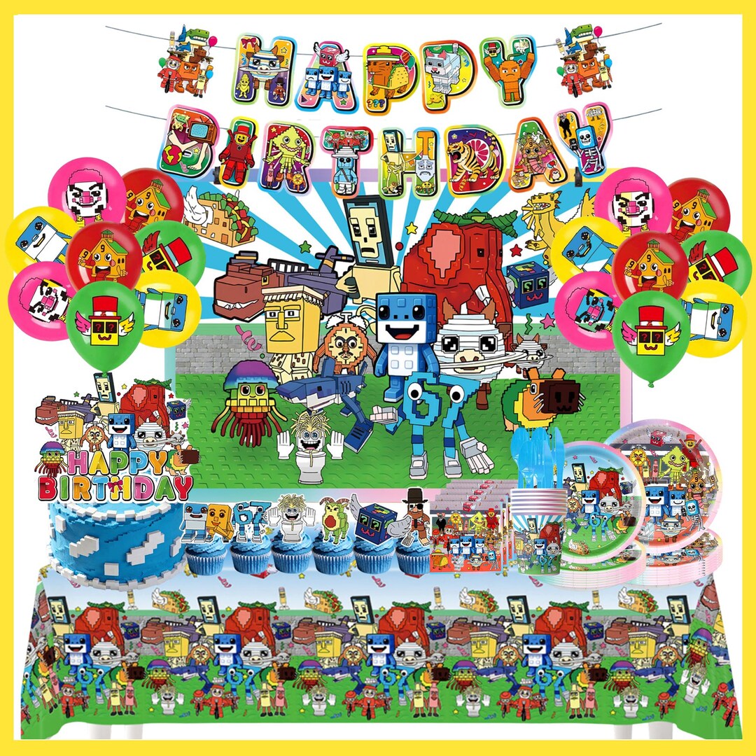 Steal a Brainrot Game Themed Birthday Party Decor,all-in-one Party ...