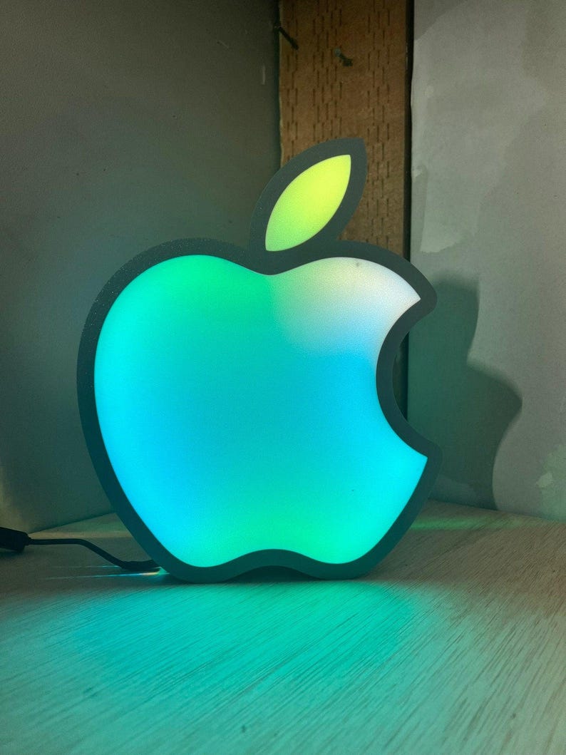 Apple Logo LED Lightbox Lamp/sign Modern Home or Office Decor for Apple ...