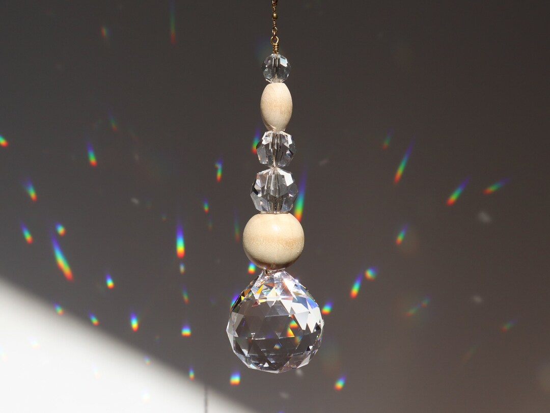 Prisma Hanging #44 - Wood and Crystal - Etsy