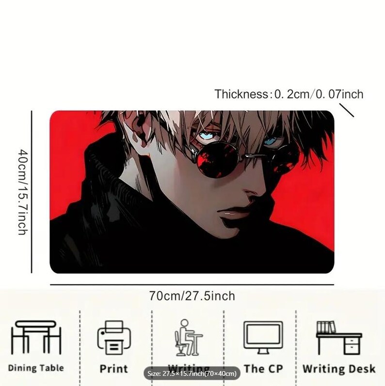 Magnifying Satoru Gojo Jujutsu Kaisen Mouse Pad, Satoru Gojo Extended ...