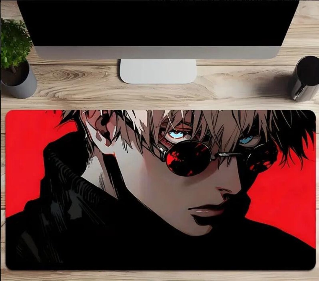 Magnifying Satoru Gojo Jujutsu Kaisen Mouse Pad, Satoru Gojo Extended ...