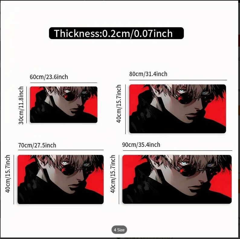 Magnifying Satoru Gojo Jujutsu Kaisen Mouse Pad, Satoru Gojo Extended ...