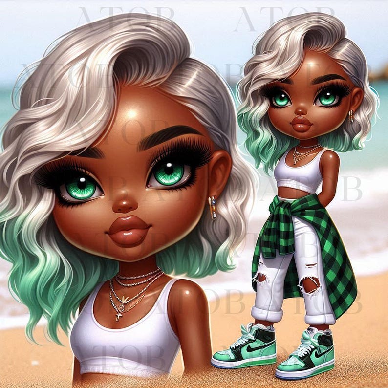 10 Beach Babes Clipart Bundle Summer Girls PNG, Beach Girls Clipart ...