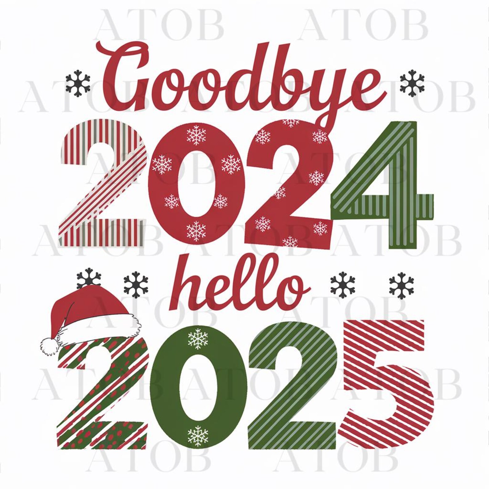 10 Goodbye 2024, Hello 2025 Clip Art Images - Instant Digital Download ...
