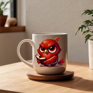 Grumpy Red Bird Clipart | Funny Bird | High-quality Pngs 300 DPI ...