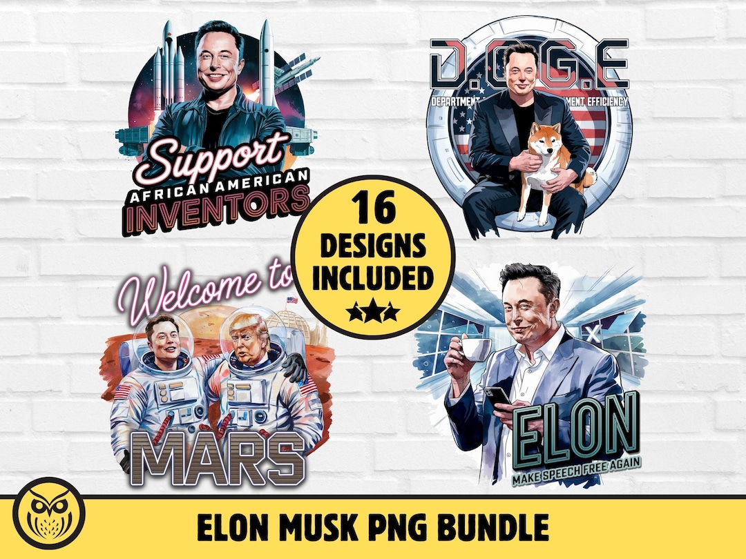 Elon Musk PNG Clipart Bundle: MAGA Patriotic Designs (digital Download ...