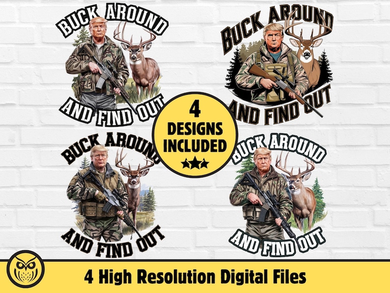 Trump Hunting Clipart PNG: Deer Hunter Gift (set of 4) (digital ...