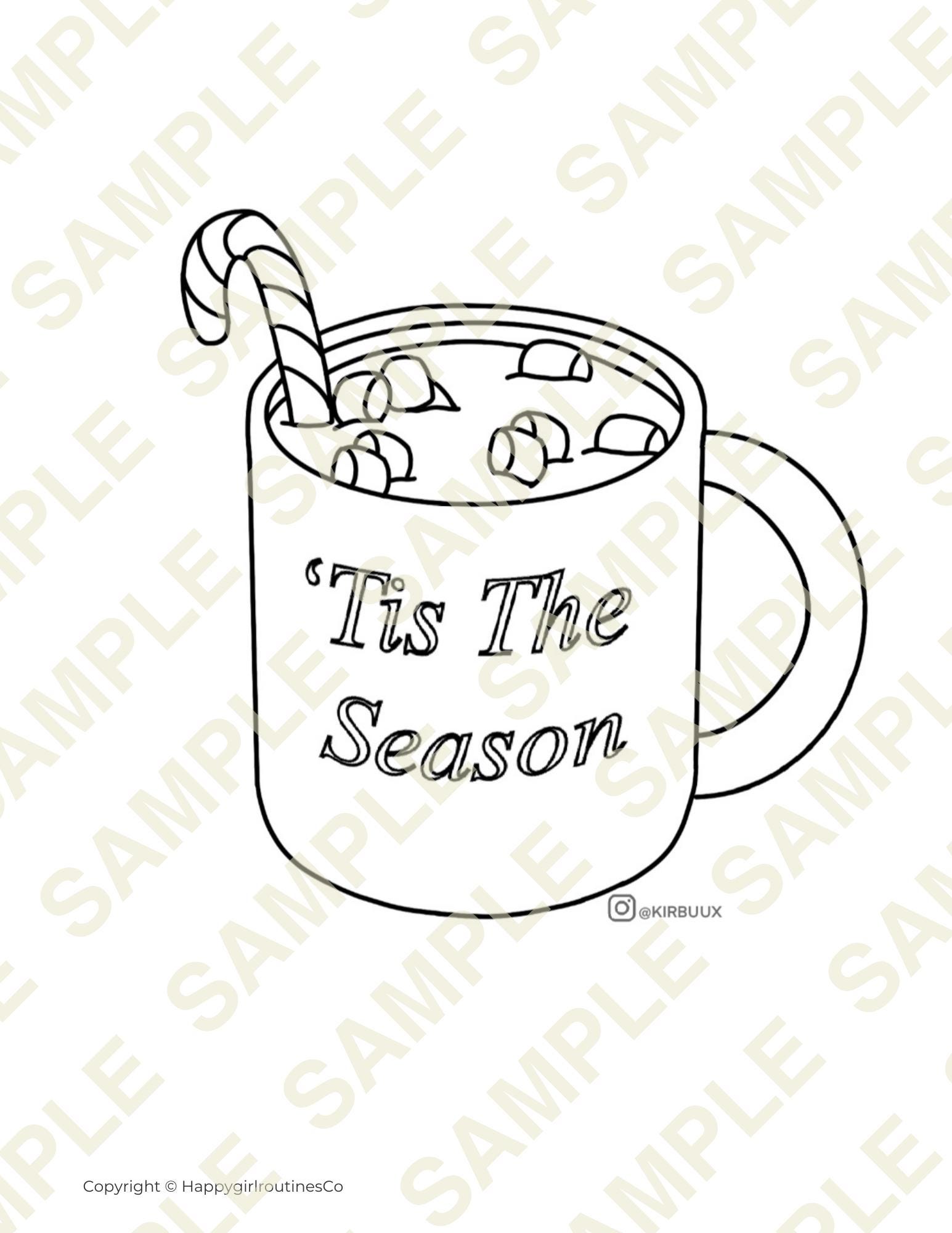 Printable Hot Cocoa Coloring Page PDF for Toddlers | Cute and Easy ...