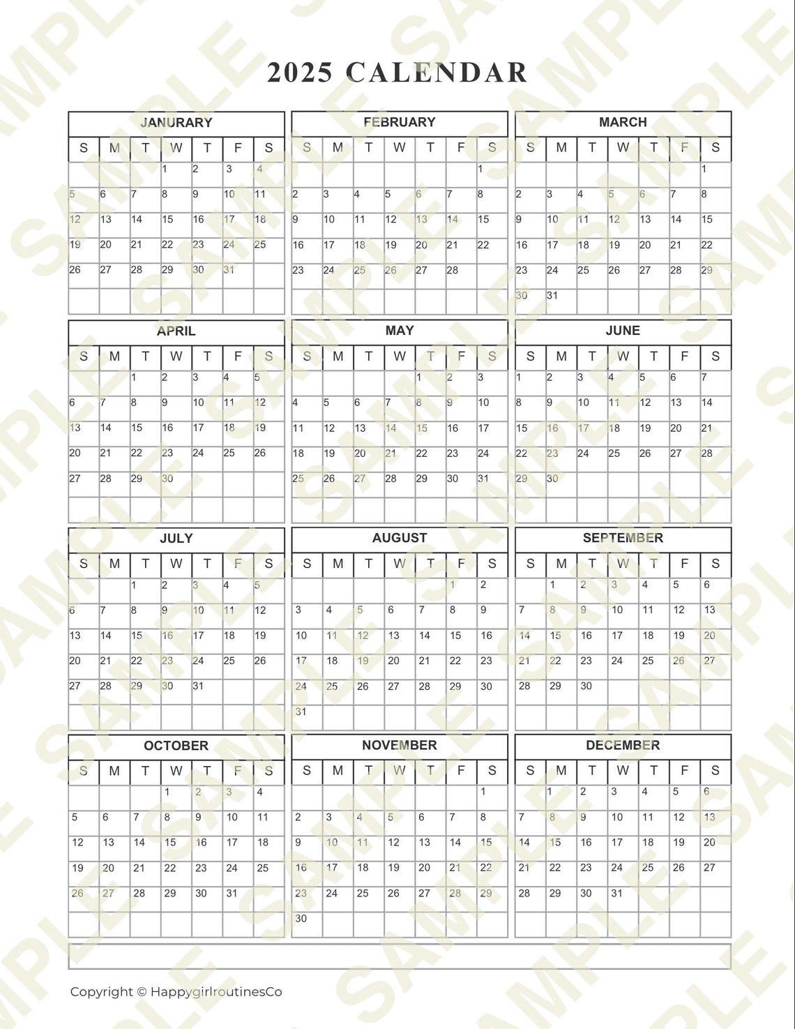 Printable Daily Planner 2025 PDF | Minimalist Planner for Home or ...