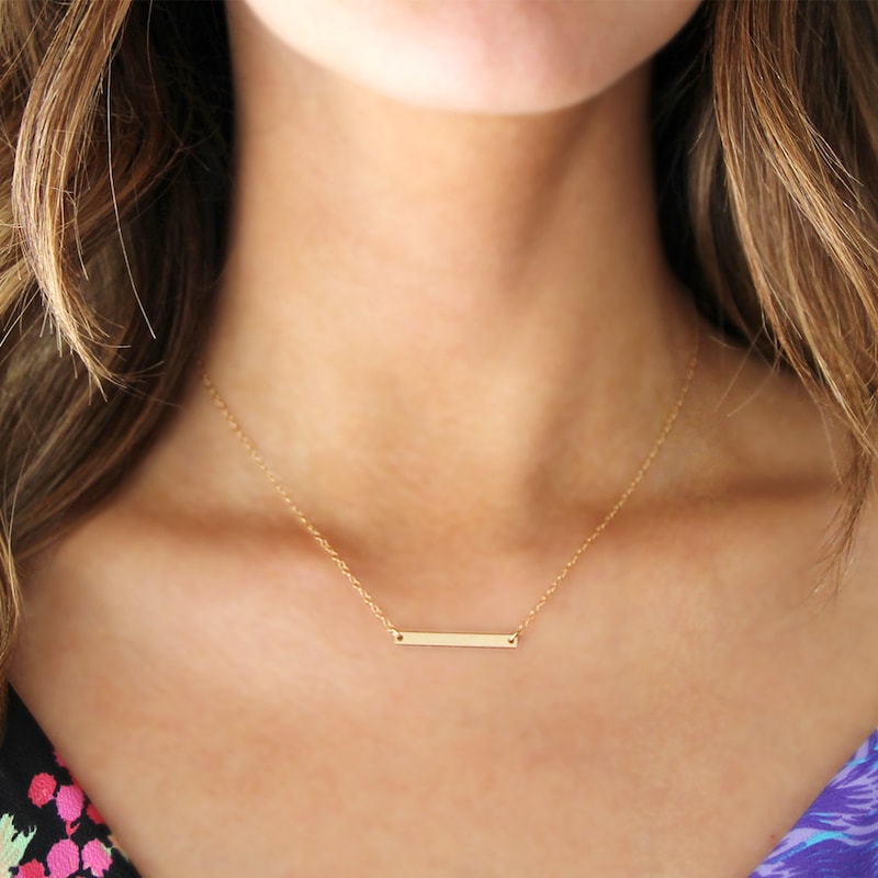 Gold Bar Necklace - Etsy