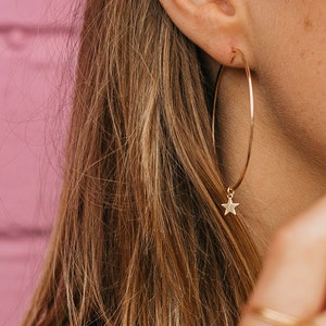 Gold Star Hoop Earrings Hoop Earrings Gold Hoop Earrings 14kt Gold ...