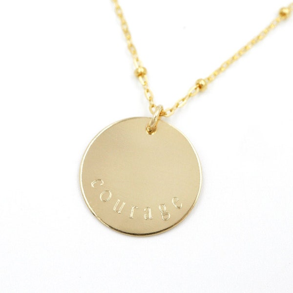 Gold Disc Necklace - Etsy