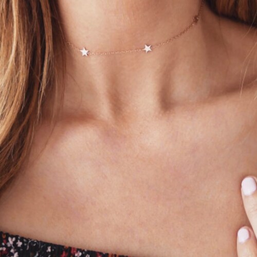 Gold Star Choker Gold Choker Necklace Star Necklace Gold | Etsy