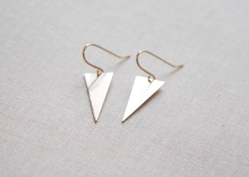 Gold Triangle Earrings Spike Earrings Gold Dangle Earrings | Etsy