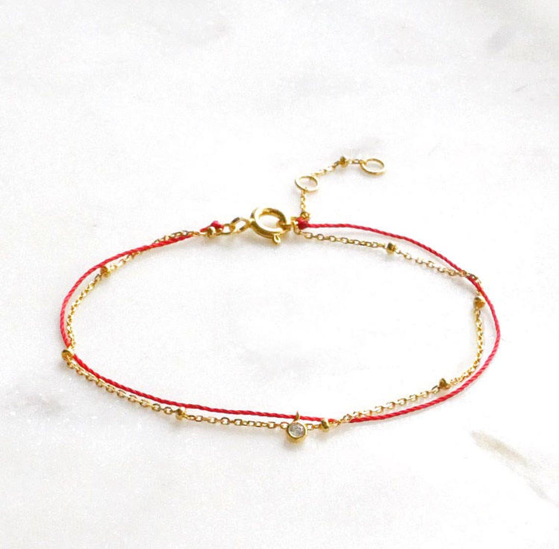 Red String Bracelet Simple Bracelet Goodluck Bracelet - Etsy