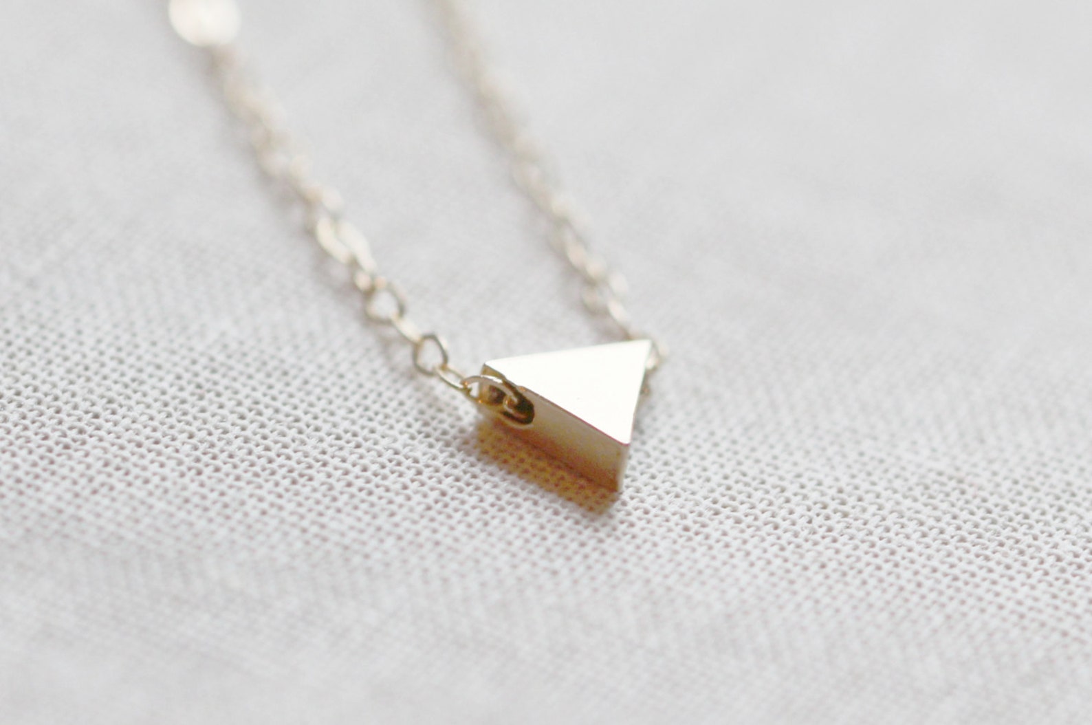 Tiny Triangle Necklace | Dainty Gold Necklace | 14kt Gold Filled Chain ...