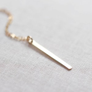 Vertical Gold Bar Necklace | Delicate Jewelry | 14kt Gold Filled | Bar ...