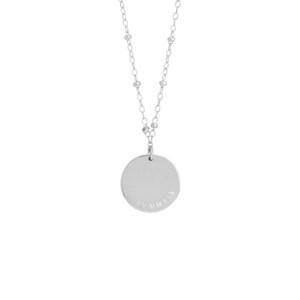 Personalized Disc Necklace, Custom Inscription With Roman Numeral, Date ...
