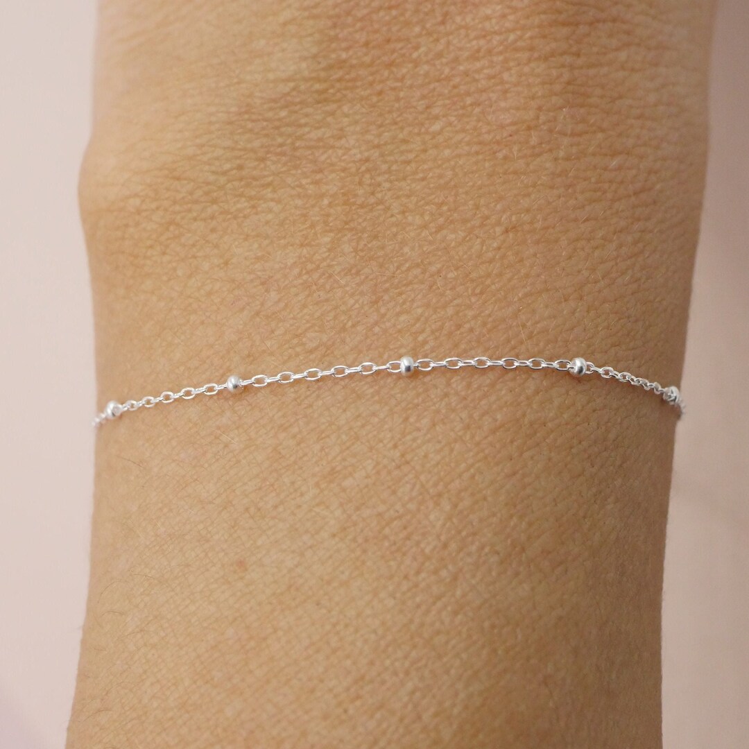Satellite Layering Bracelet Sterling Silver, Delicate Layering Bracelet ...