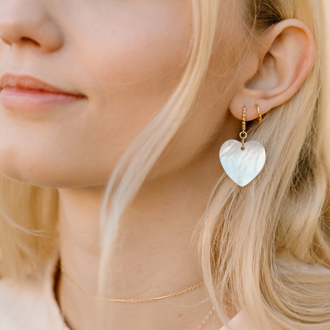 Heart Huggie Earrings | Gold Huggie Earrings | Heart Earrings | Mother ...