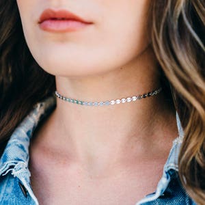 Silver Choker Necklace Sterling Silver Silver Coin Choker - Etsy