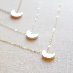 Tiny Rose Gold Moon Necklace - Etsy