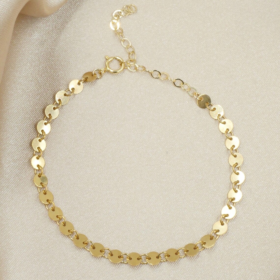 Gold Coin Bracelet | Simple Gold Bracelet | 14kt Gold Filled or ...